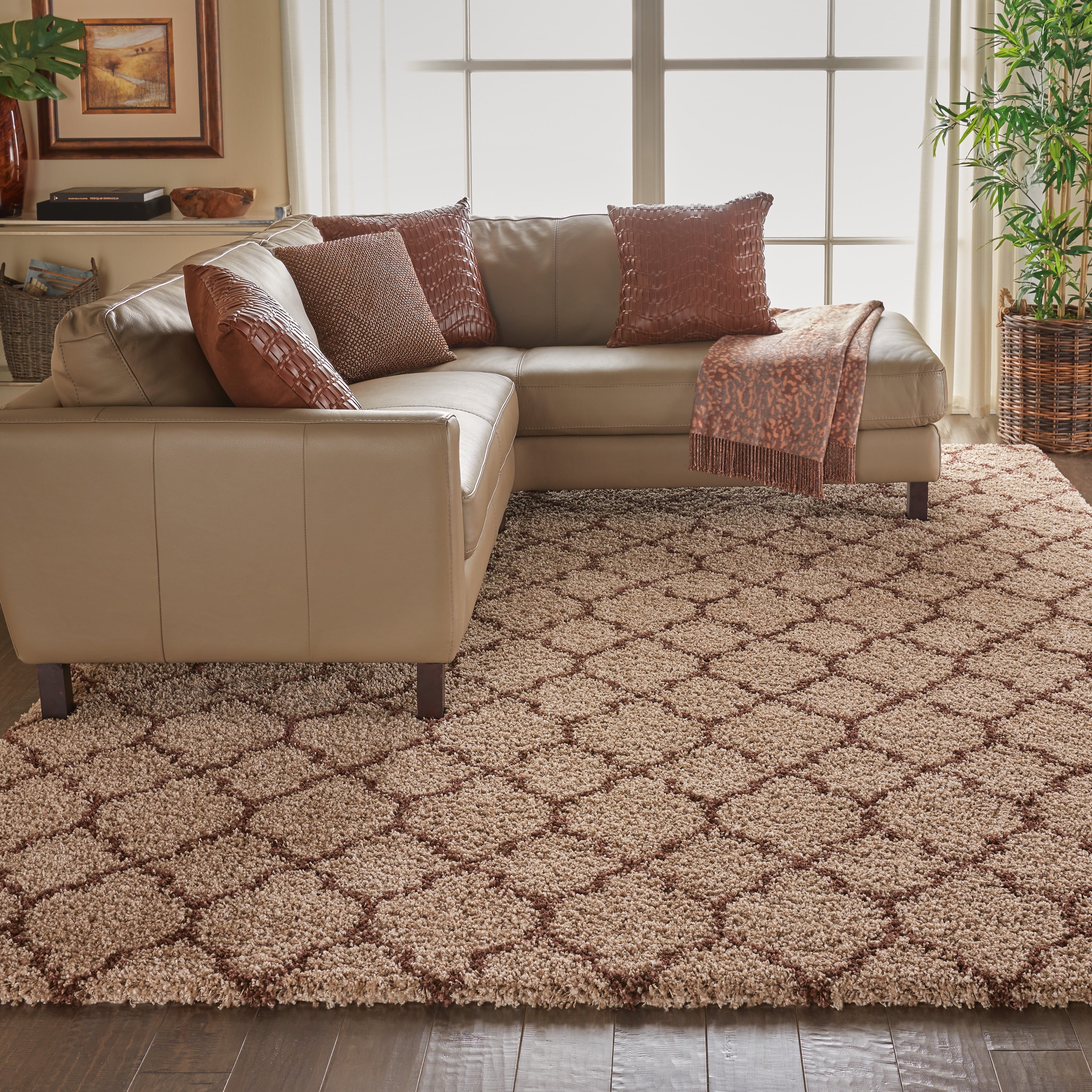 Nourison Amore Trellis Latte Area Rug - Walmart.com