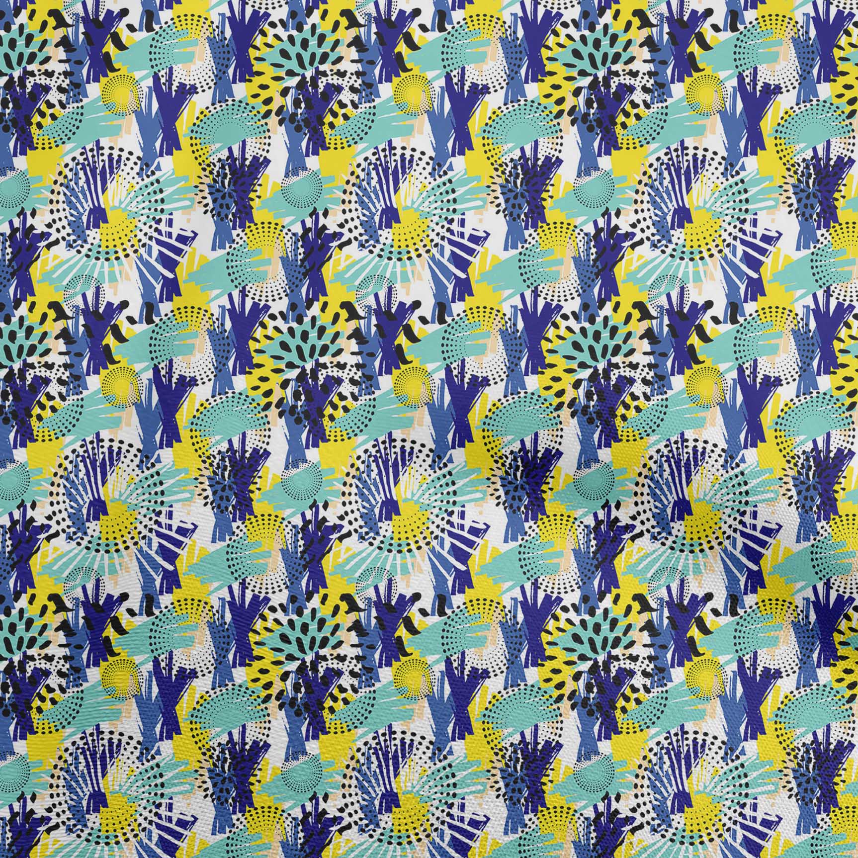 oneOone Viscose Chiffon Royal Blue Fabric Abstract Sewing Material ...