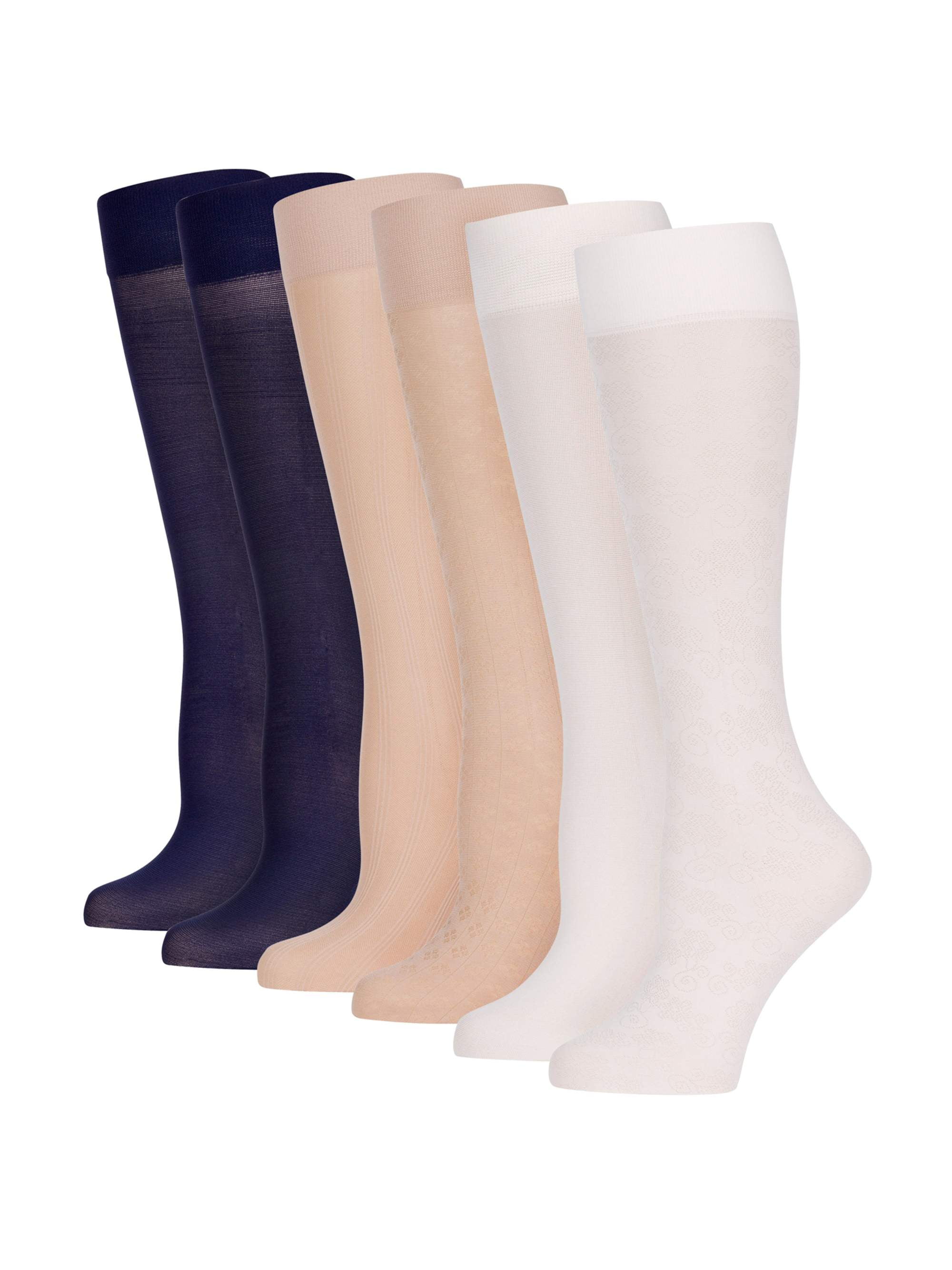 Ladies Flowers And Curls Trouser Socks, 6 Pairs - Walmart.com