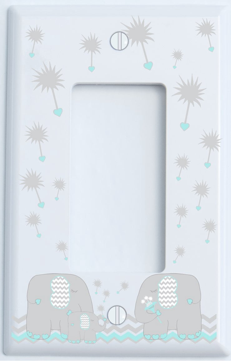 Grey Dandelion Elephant Light Switch Plates and Outlet Covers Elephant ...