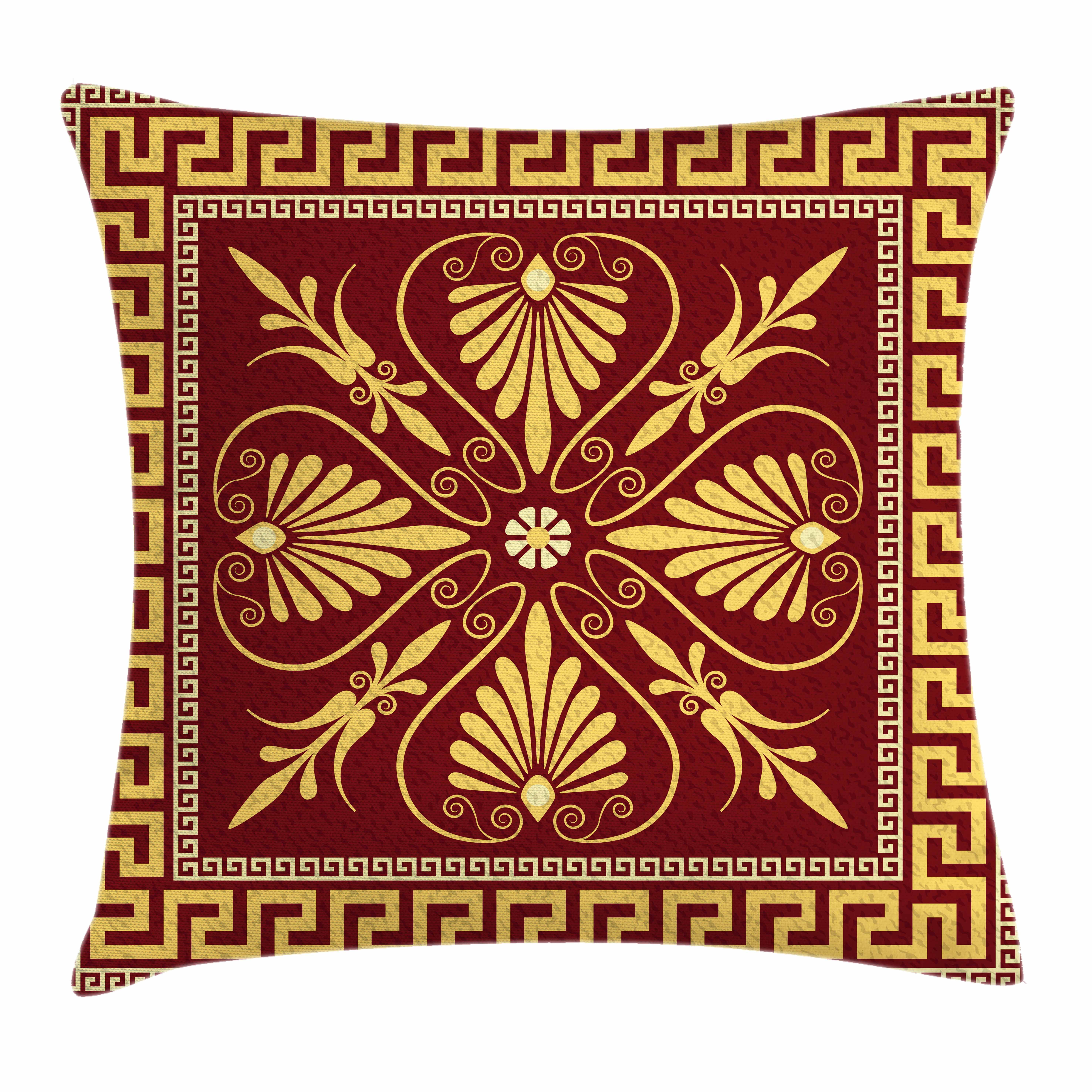 Greek Key Throw Pillow Cushion Cover, Old Fashioned Frame Design with ...