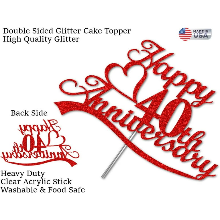 40th Anniversary Cake Toppers