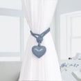 2 Pack Braided Rope Curtain Accessories Tiebacks with Heart Pendant for ...