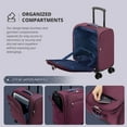 Verage Underseat Carry-On Luggage with Spinner Wheels, USB Port, Lightweight Suitcase, Grape Red ...