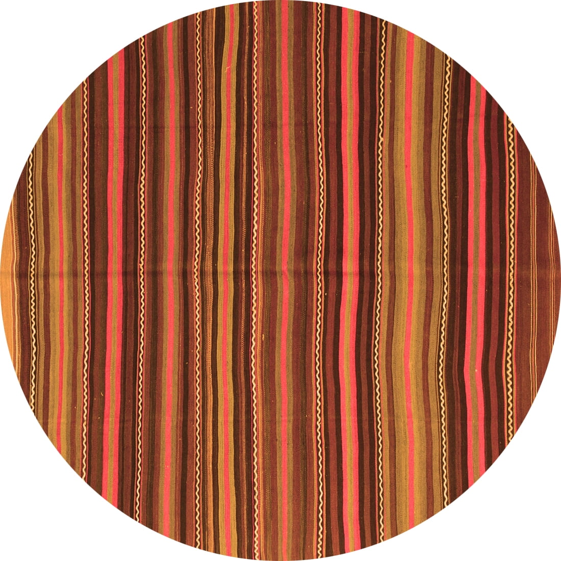 Ahgly Company Indoor Round Southwestern Orange Country Area Rugs, 3 ...