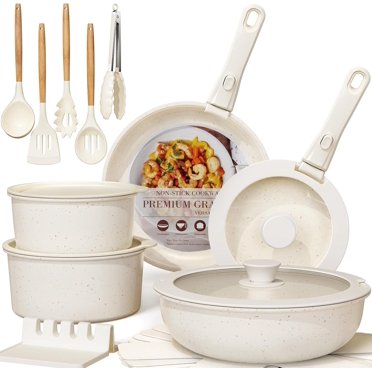 Camco Stainless Steel Nesting Cookware Set- Non Stick Pans and Pots ...