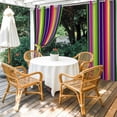 Abstract Outdoor Curtains for Patio, Colorful Mexican Stripes Purple ...