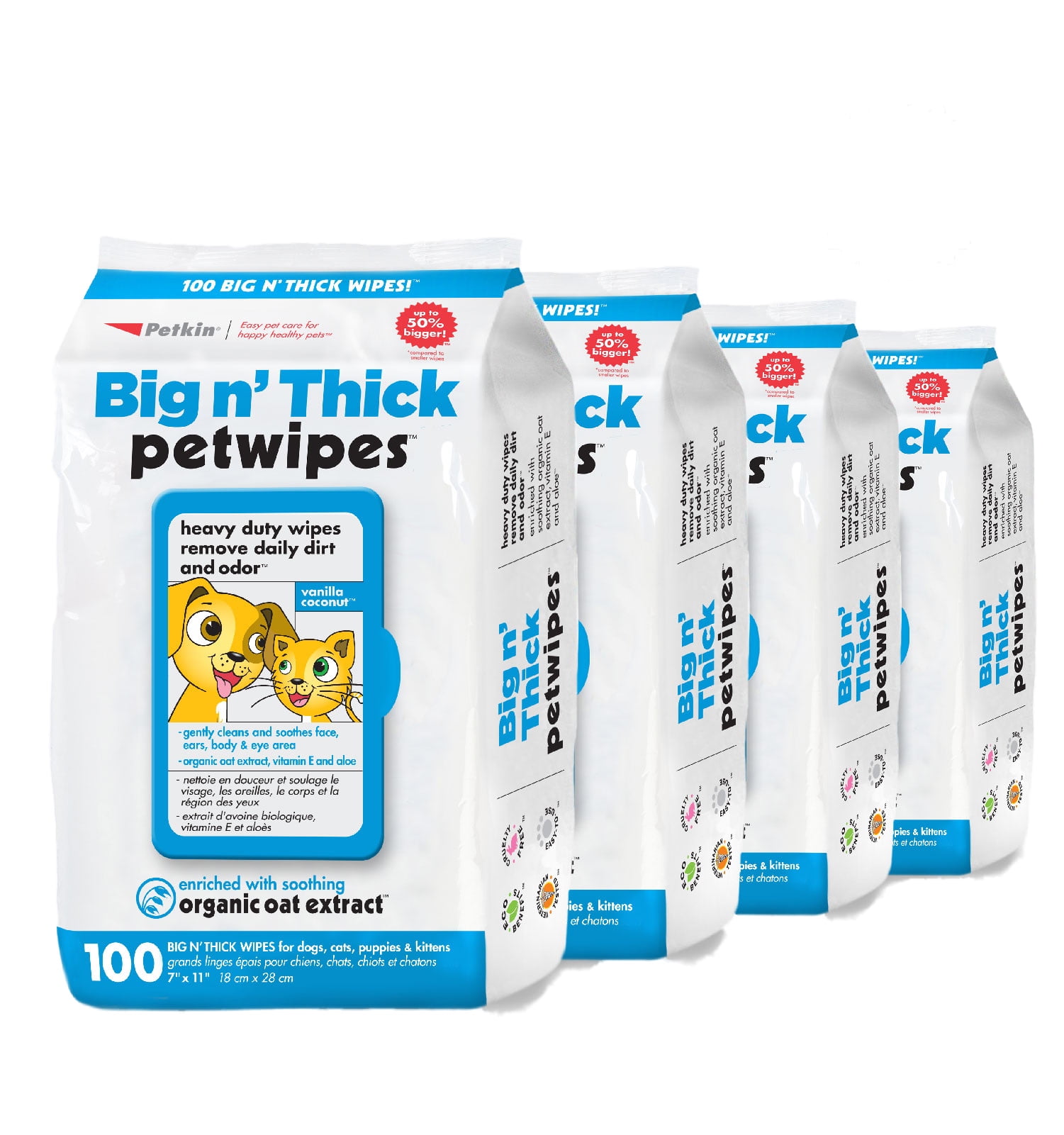 Petkin Petwipes – Big 'n Thick Extra Large Pet Wipes for Dogs and Cats ...