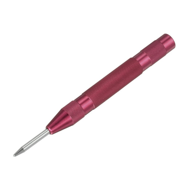 Uxcell 5-Inch Spring-Loaded Adjustable Automatic Center Hole Punch Puncher Tool Red - Walmart.com