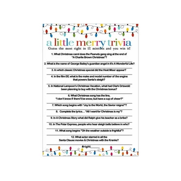 Paper Clever Party Snowman Christmas Trivia Game Cards - 25 Pack, 5x7 ...