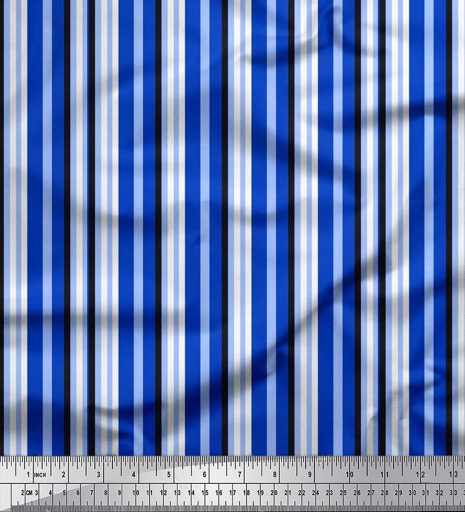 Soimoi Satin Silk Fabric Vertical Stripe Fabric Prints by Yard 42 Inch ...