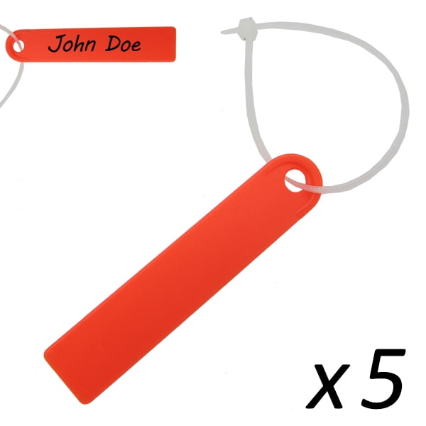 Scuba Diving Surfing Swimming Plastic Waterproof Name Tag 5pc (Orange ...