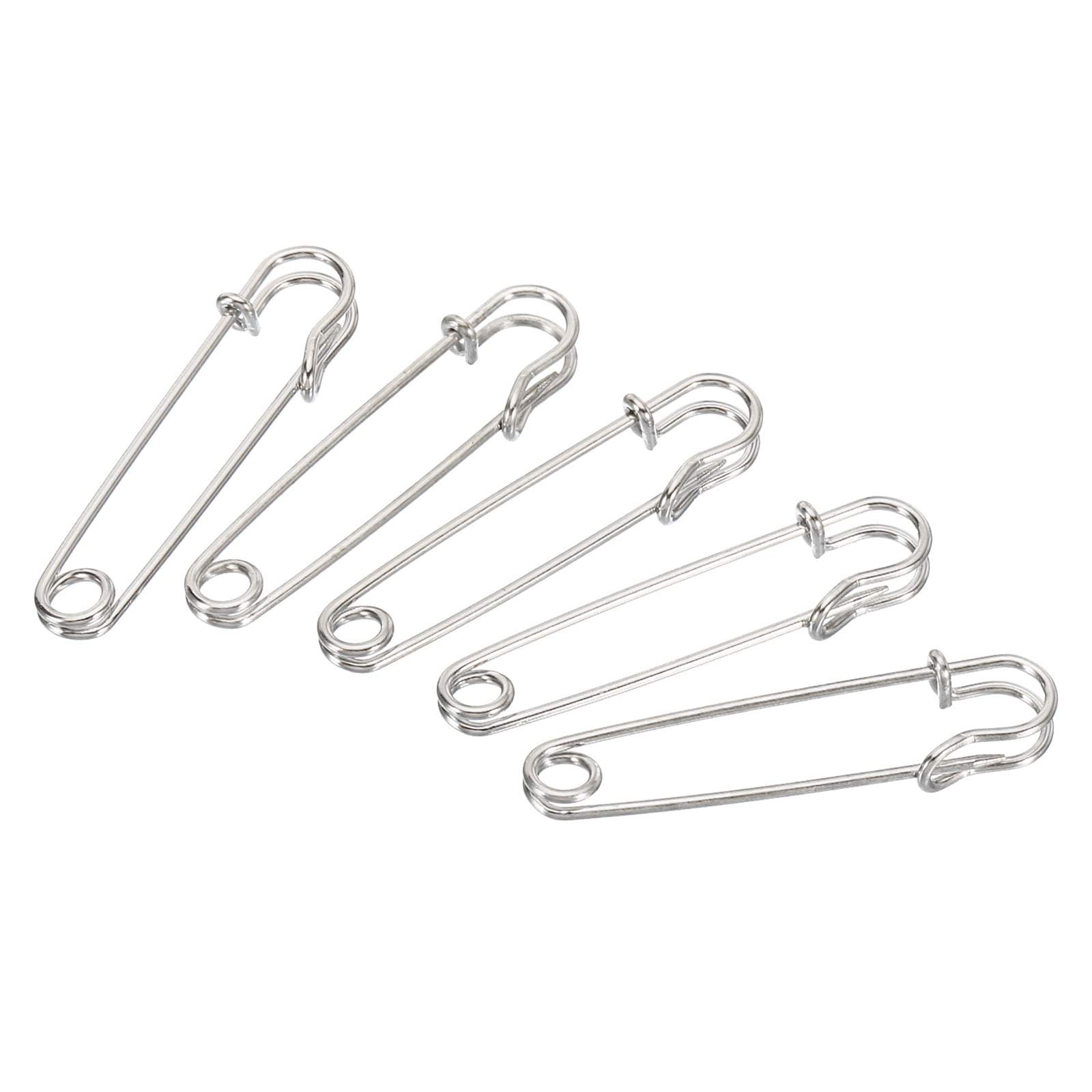 Uxcell Safety Pins 1.5 Inch Large Metal Sewing Pins Silver Tone 20Pcs ...