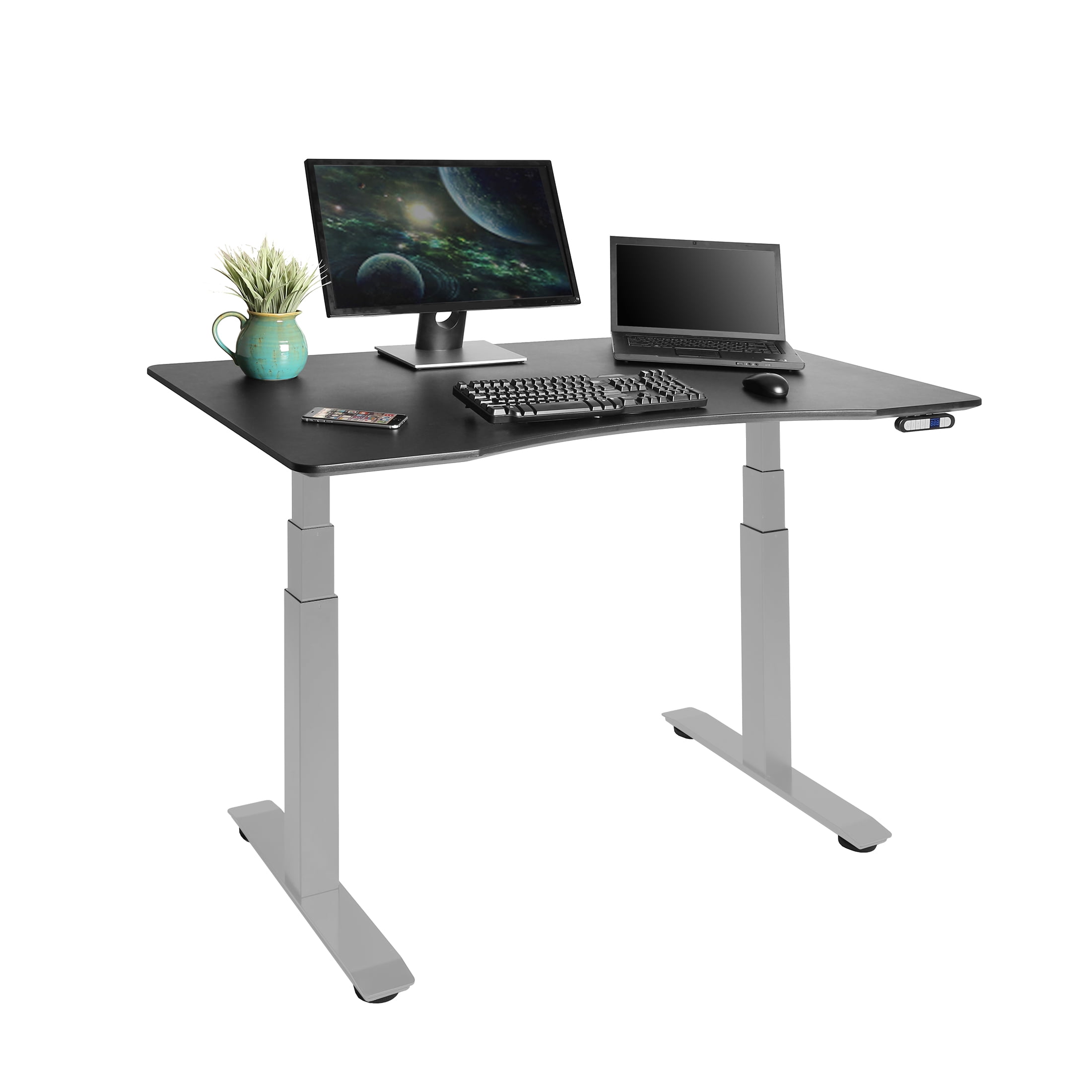 Seville Classics AIRLIFT S3 Electric Standing Desk Frame/w 54" Top and ...