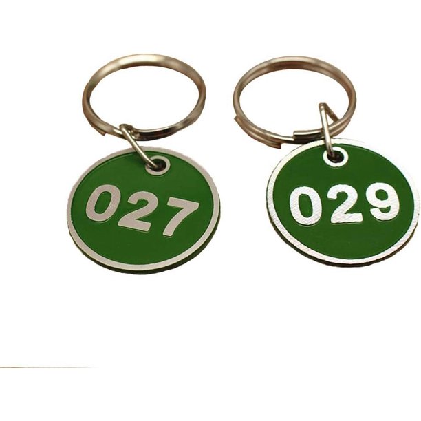 50 Pieces Metal Round Number Key Ring Labels Pendant for Lockers(green ...