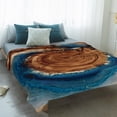 Blue Brown Blanket Soft Cozy Warm Twin Blanket for Bed, Plush Fuzzy ...