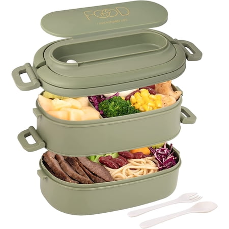 Lunch Boxes 3-Layer 3 Compartment |Cutlery Set Bento Boxes | Food ...