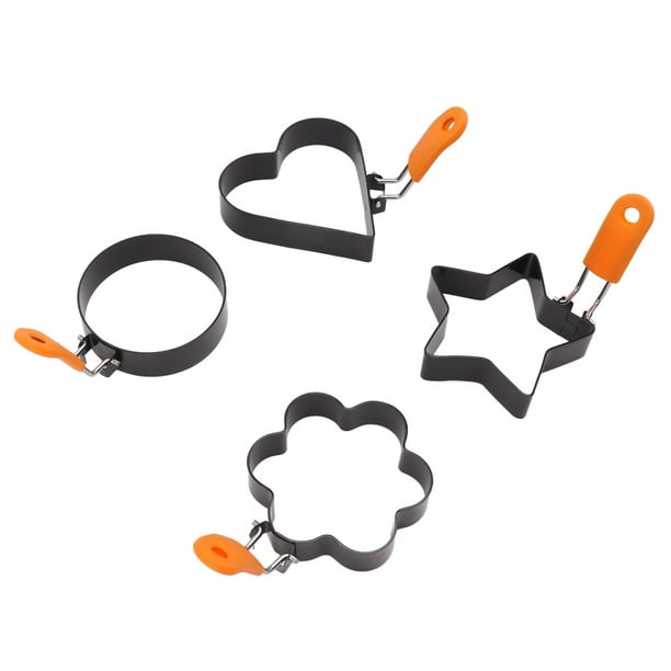 4 Pcs Fried Egg Mold Circle Heart Plum Blossom Pentagrams Shaped ...