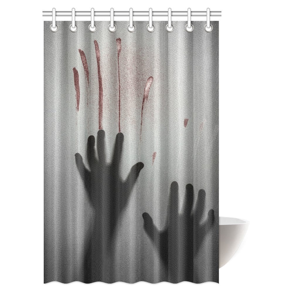 MYPOP Horror House Decor Shower Curtain, Bloody Hand Backgrounded Dead ...