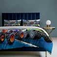 Cartoon Anime Monster Truck Jam Thickened Bed 3 Pieces Set With Pillow ...