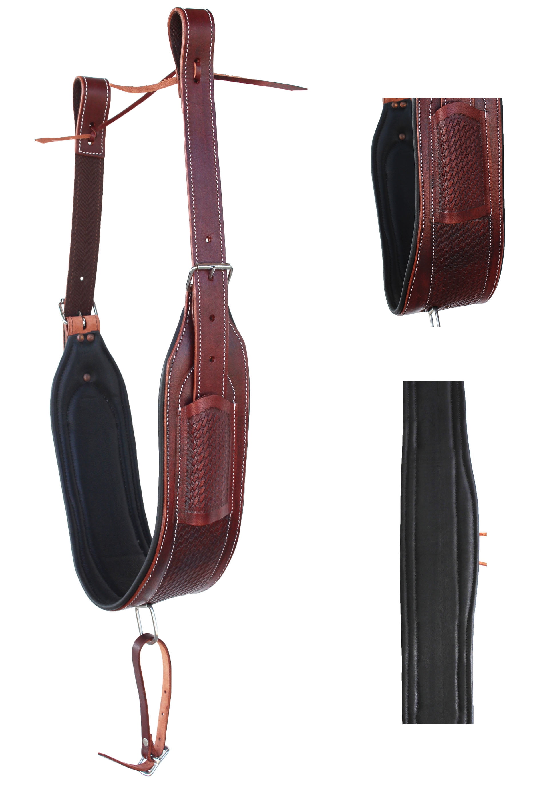 Horse Western Tooled Padded Leather Rear Flank Back Saddle Cinch ...