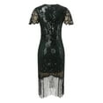Coat for Women 1920s Flapper Party Dress Set with Knee Length Sequined ...