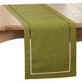 Fennco Styles Solid Color Laser-Cut Hemstitch Design Table Runner ...