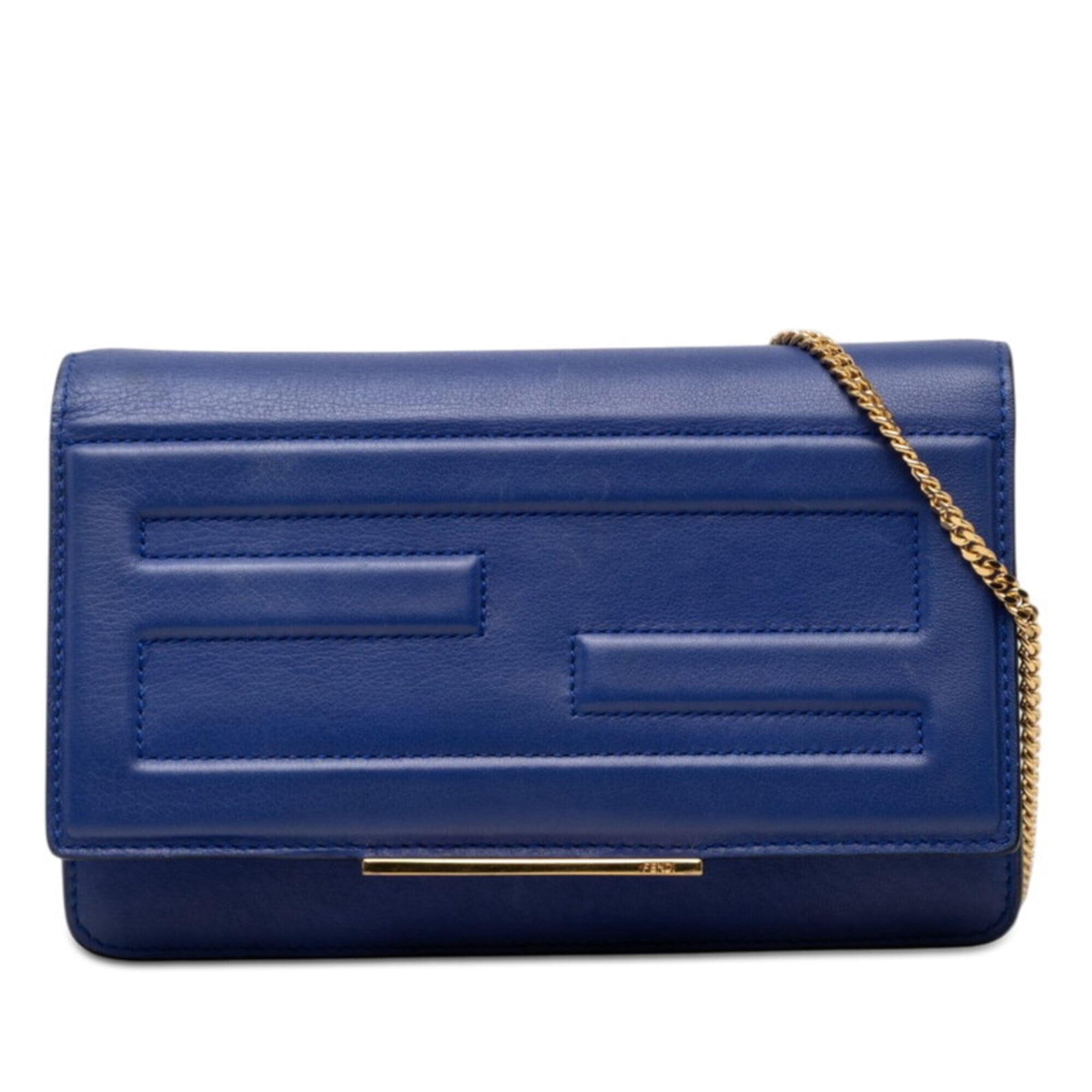 Pre-Owned Fendi FF Logo Crossbody Chain Wallet Shoulder Bag with Flap ...