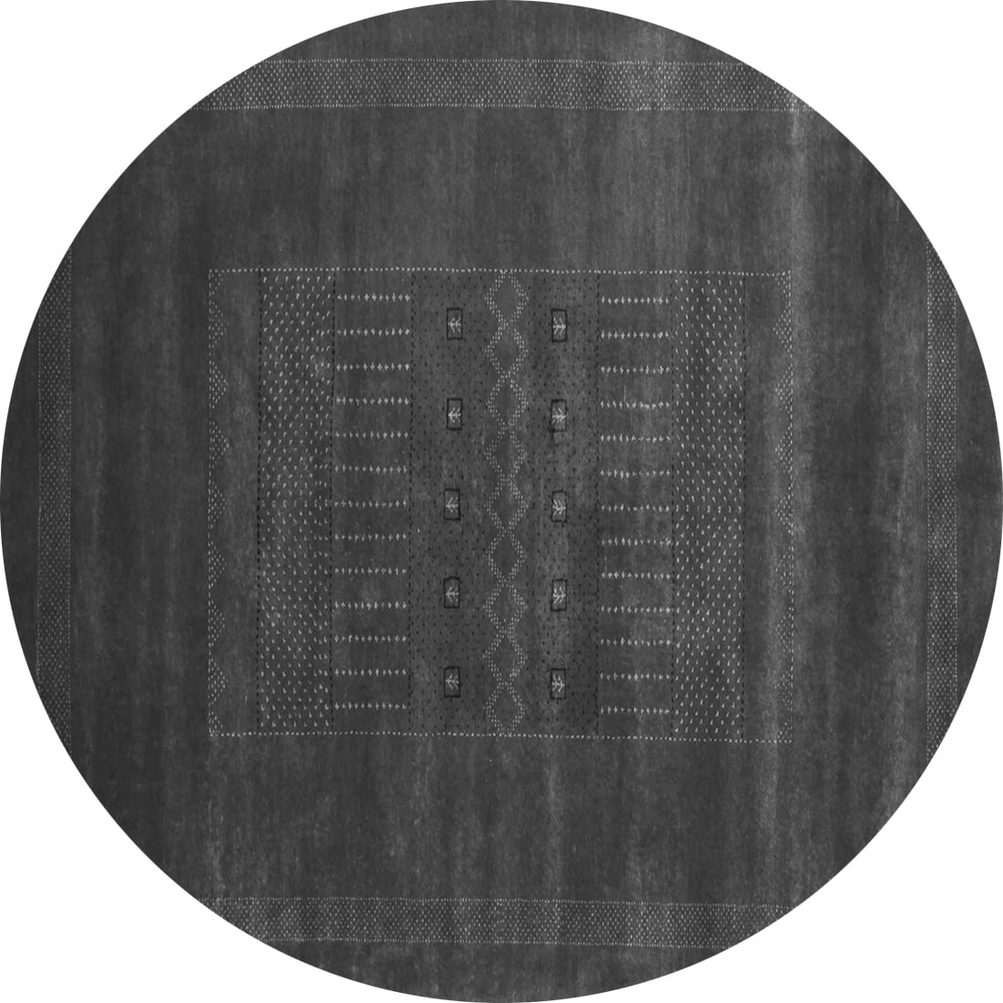 Ahgly Company Indoor Round Abstract Gray Contemporary Area Rugs, 5 ...