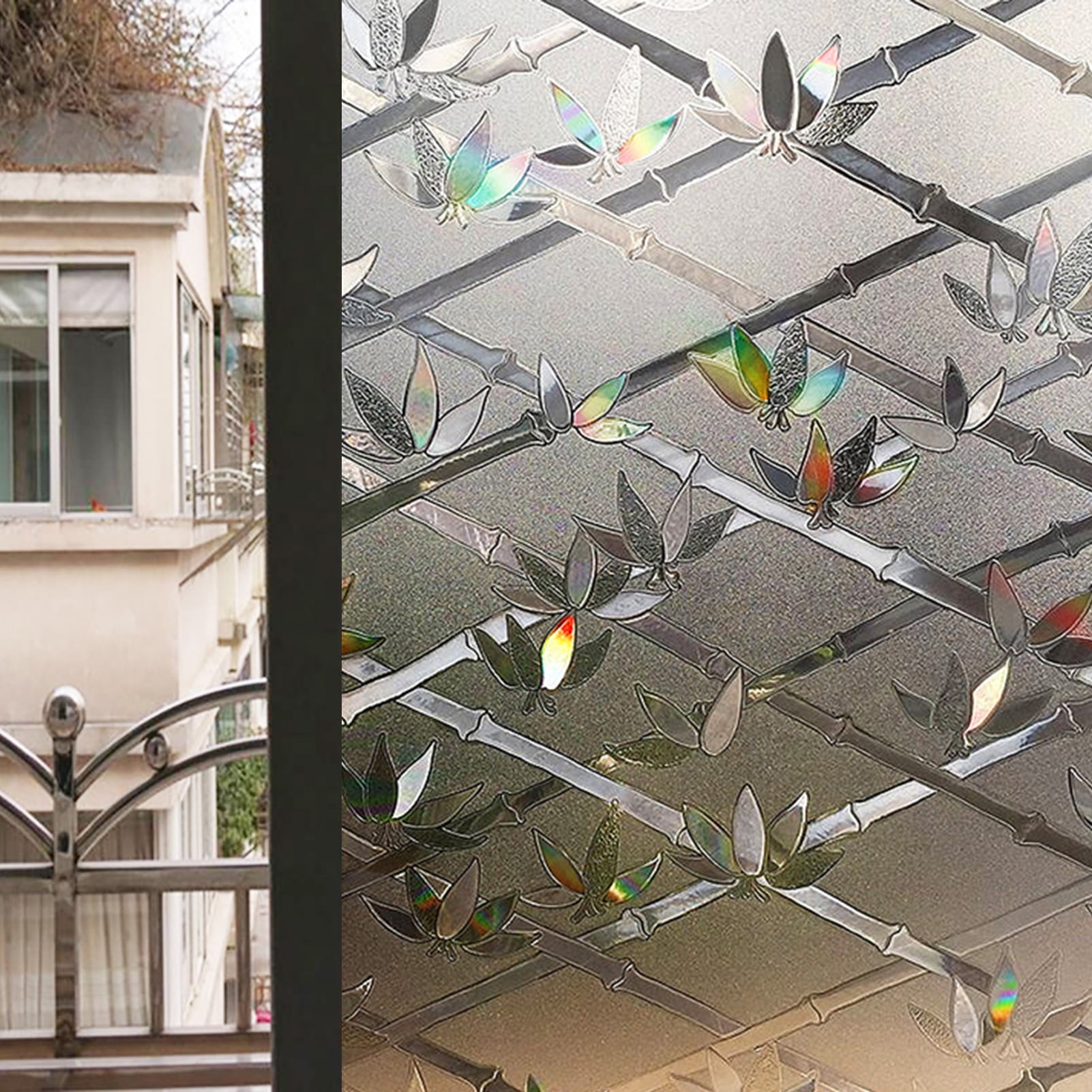 Visland Window Privacy Film Frosted Glass Static Clings Window Film ...