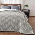 Beige Grid Quilted Comforters Cooling Blanket Oversized Queen Size ...
