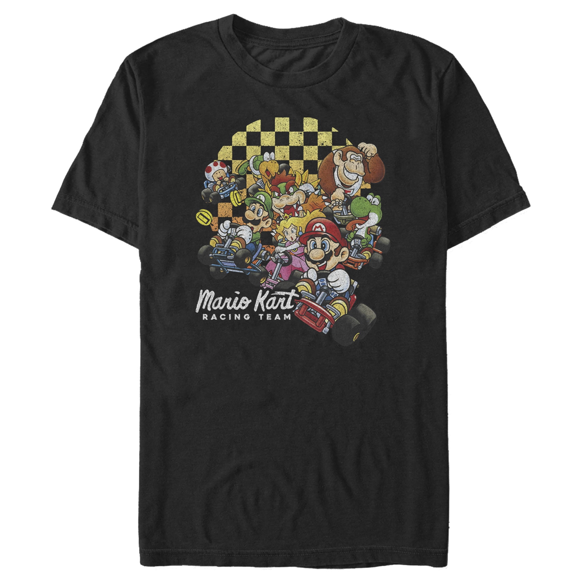 Men's Nintendo Mario Kart Cast Collage Graphic Tee Black 3X Large ...