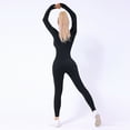 COOPLUS Womens Workout Jumpsuits Long Sleeve Bodysuits Ribbed One-piece ...