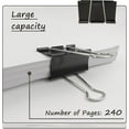 3-Inch Extra-Large Binder Clips - Heavy-Duty Black Paper Clamps, 75mm ...
