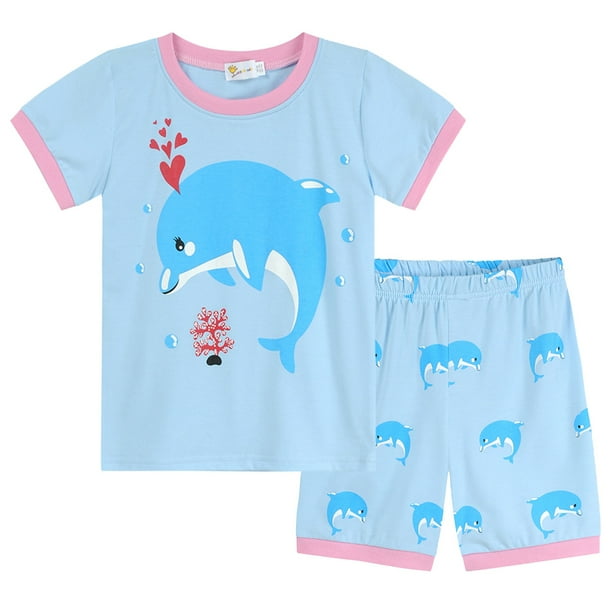 Little hand Toddler Girls 2 Piece Dolphins Pajamas Kids Summer ...
