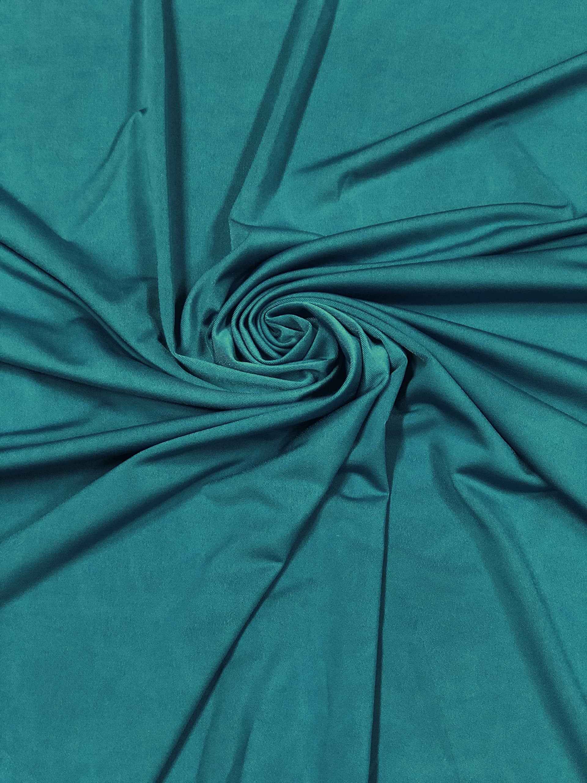 Shiny Venezia 2 Way Stretch Polyester Spandex light Weight Fabric (Teal ...