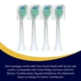 Equate SmileSonic Pro Advanced Clean Sonic Replacement Toothbrush Brush Heads, White, 4 Count ...