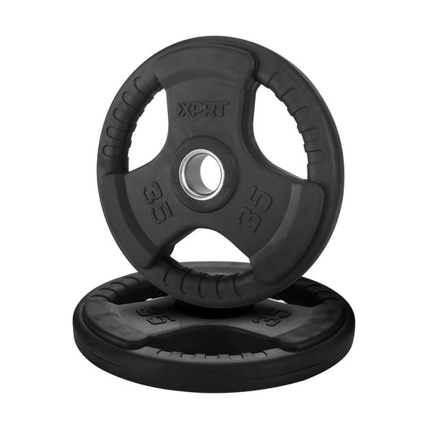 XPRT Fitness Olympic 2-Inch Grip Rubber Coated Weight Plates for ...