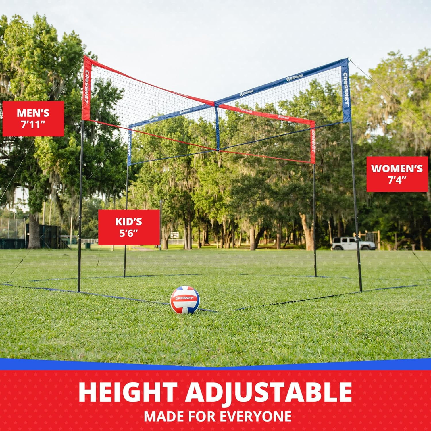 4 Square Volleyball Crossnet 4 Square Volleyball Game Set With ...