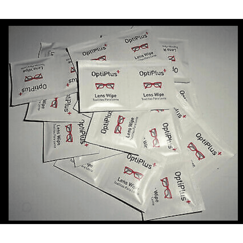 100 pre-moistened OptiPlus Lens Wipes Gentle Cleaning for Optical ...