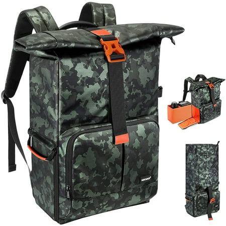 Neewer Roll Top Camera Backpack, Water-Resistant Padded Large Capacity ...