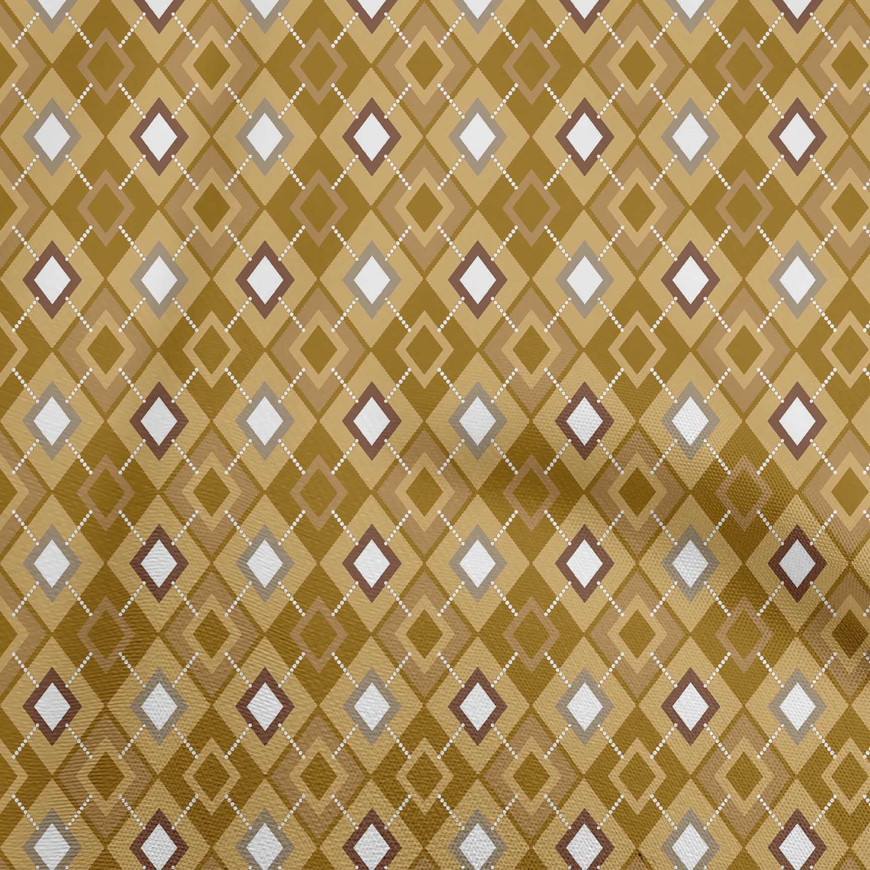 oneOone Silk Tabby Rust Brown Fabric Check Diy Clothing Quilting Fabric ...