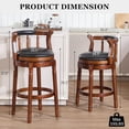 Aulife Bar Stools Genuine Leather Counter Height barstool Wooden Swivel ...