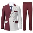 Beauty-Emily Men's Color Block Double-Breasted Suit Set – Slim Fit Two ...