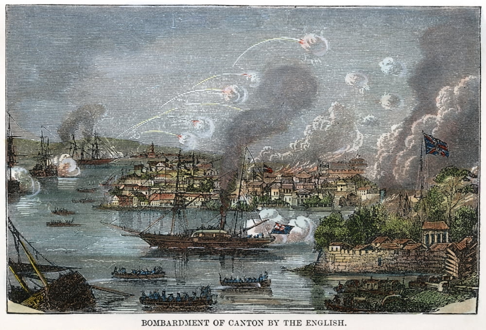 First Opium War 1841 Nthe Bombardment Of Canton China By The British ...