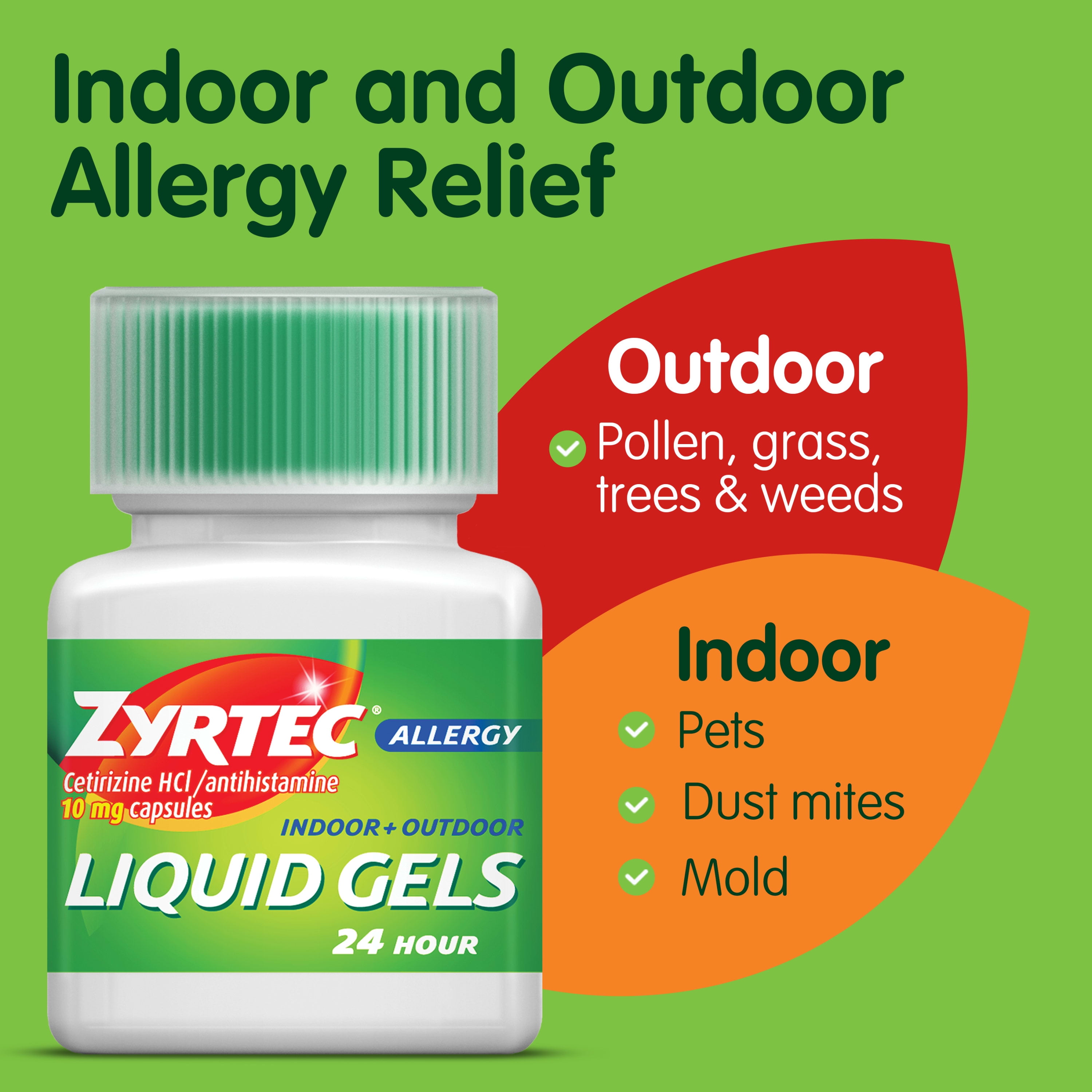 Buy Zyrtec 24 Hour Allergy Relief Antihistamine Liquid Gels 40 Ct Online At Lowest Price In