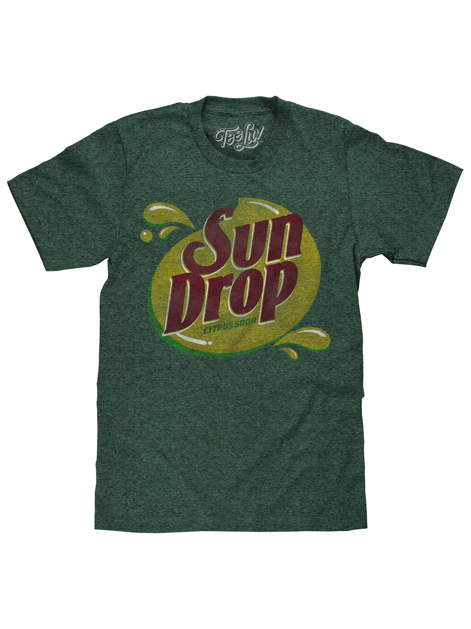 Tee Luv Men's Faded Sun Drop Soda Logo Short Sleeve T-Shirt (L ...