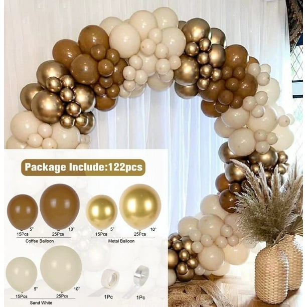 Arco de Globos Marrón, 122 Piezas Globos Retro Café Marrón, Guirnalda ...