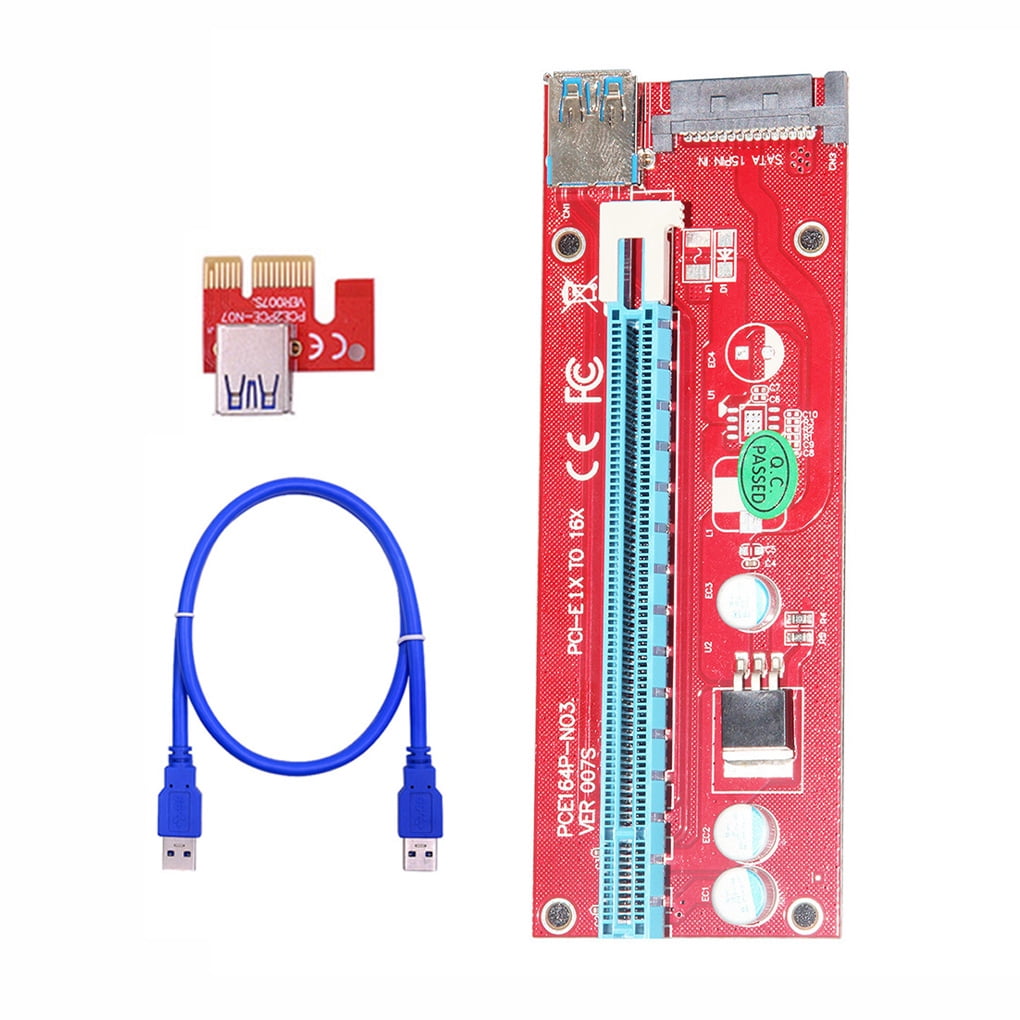 Machinehome PCI-E Riser Board SATA 15pin Power Interface Extender Card ...