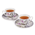 STPgoods Lavender Bone China Tea Cup and Saucer Set for 1 in Gift Box 6 ...